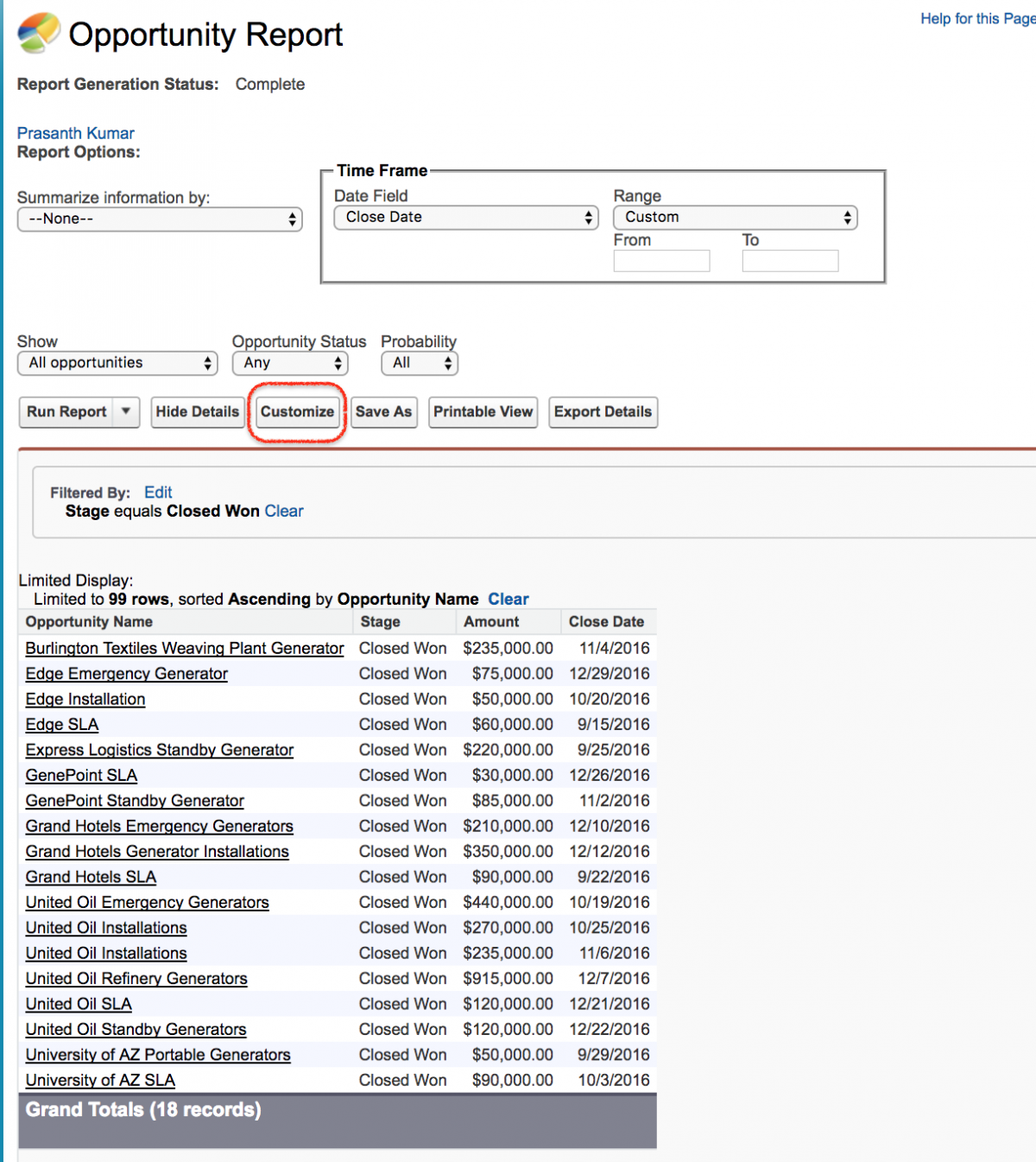 Salesforce Reports (Creating Different Salesforce Reports)