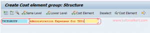 How to Create Cost Element Group in SAP