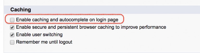 Enable caching and autocomplete on SFDC login page