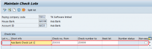 Create Check Lots in SAP | Define number ranges for checks