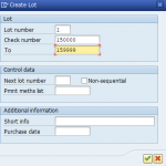 Create Check Lots in SAP | Define number ranges for checks