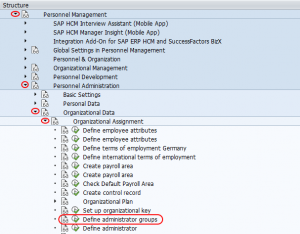 SAP HR - Define Administrator Groups in SAP