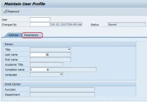 SAP HR - Maintain User Parameters in SAP