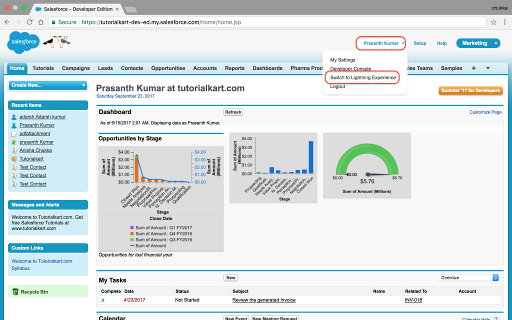 Switch to Lightning Experience | Navigation and Setup