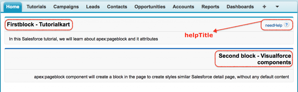 Apex Pageblock Component