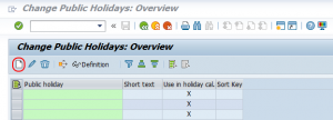 SAP HR - Define Public Holiday Classes