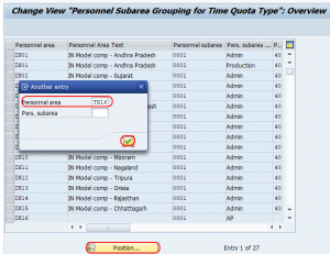 SAP HR - Settings group for time quotas