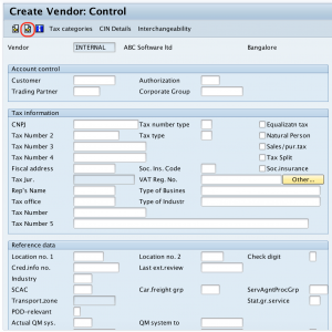 SAP FICO - Create Vendor Master Record (Vendor Code) in SAP