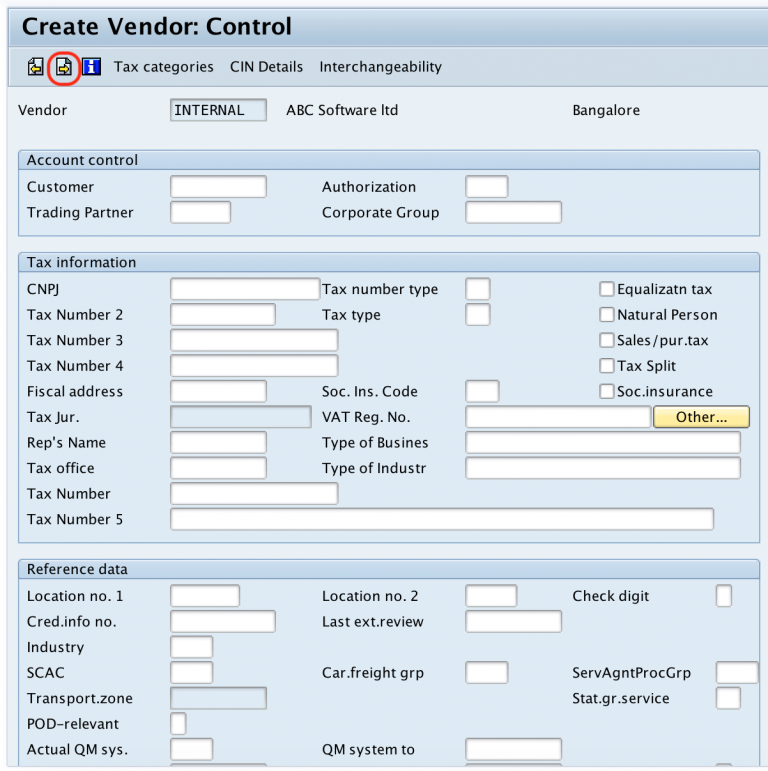 SAP FICO Create Vendor Master Record Vendor Code In SAP SAP FICO Create Vendor Master Record Vendor Code In SAP