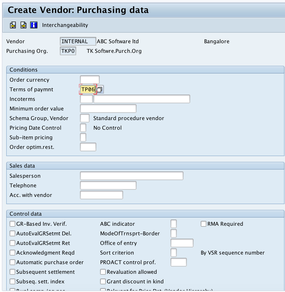 SAP FICO Create Vendor Master Record Vendor Code In SAP