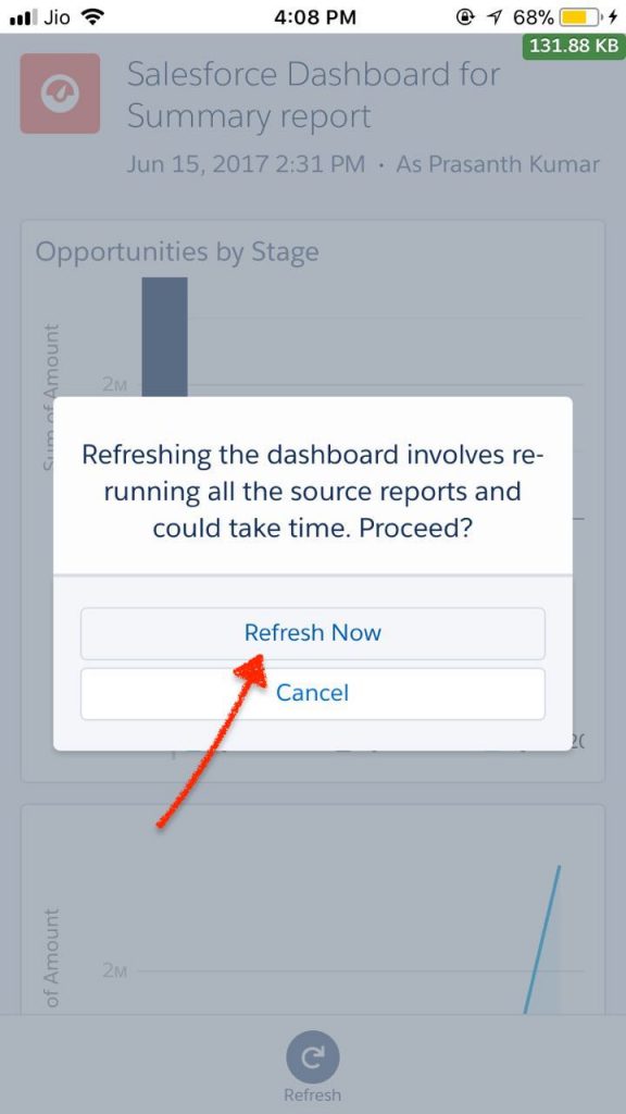 How to Refresh Dashboards in Salesforce1 App