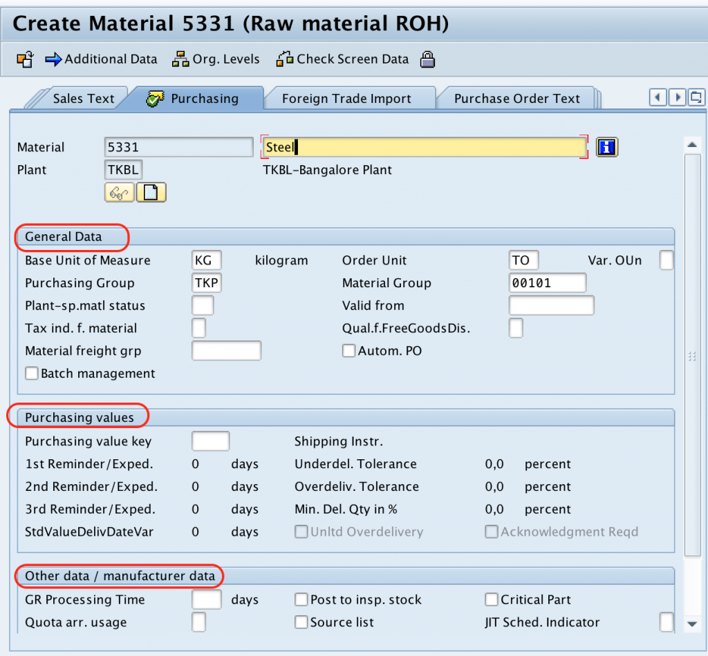 SAP MM Create Material Master Record Material Codes In SAP