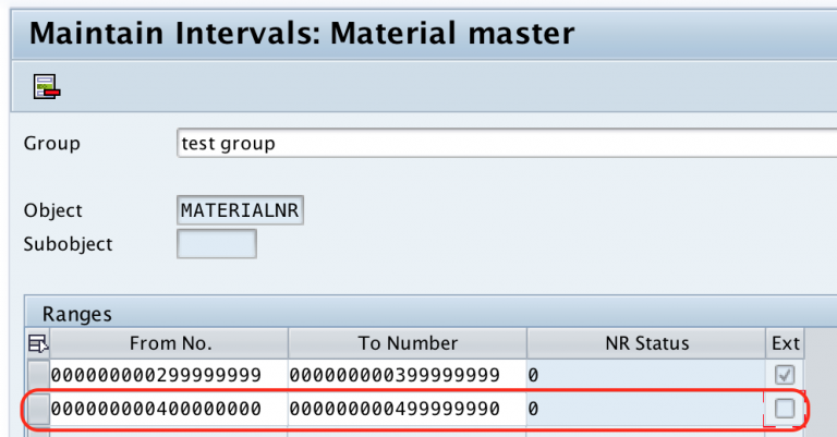 SAP MM - Define Number Ranges for Material Type