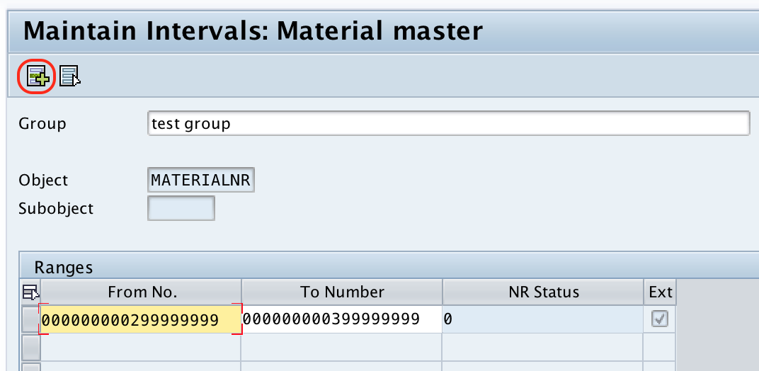SAP MM - Define Number Ranges for Material Type