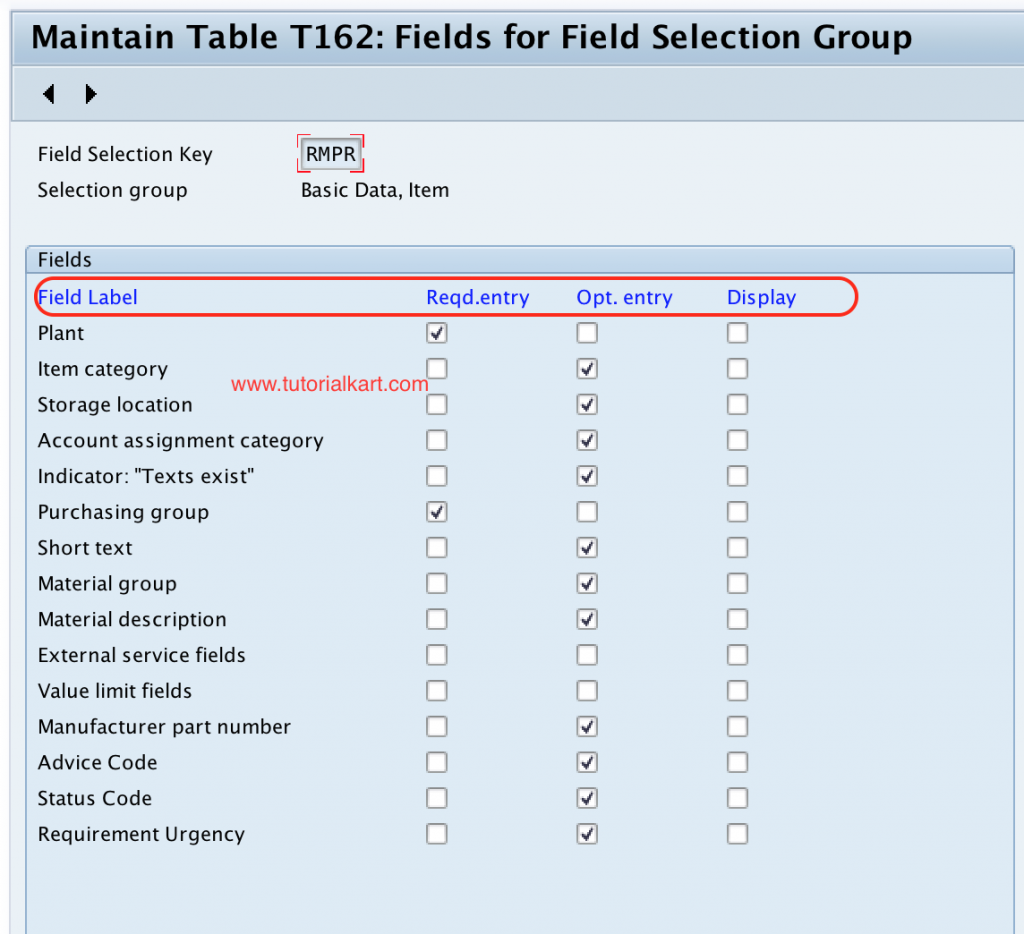 SAP MM - Define Screen Layout at Document Level