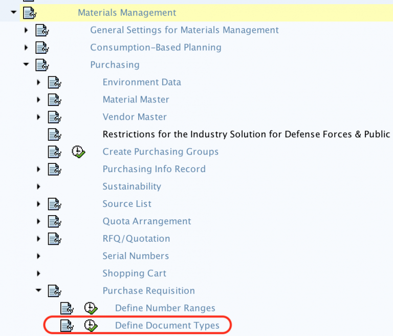 SAP MM - Define Document Types for Purchase Requisition