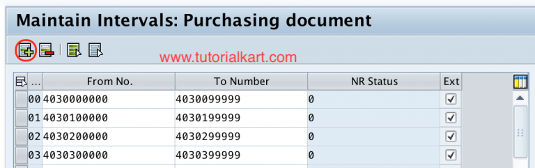 SAP MM - Define Number Ranges for Purchase Order (PO)