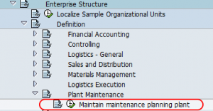 SAP PM - Maintan Maintenance Planning Plant in SAP