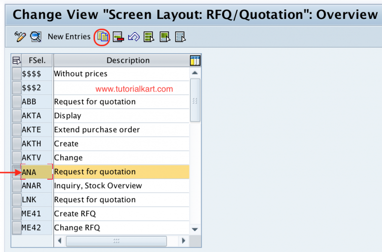 SAP MM - Define Screen Layout At Document Level for RFQ