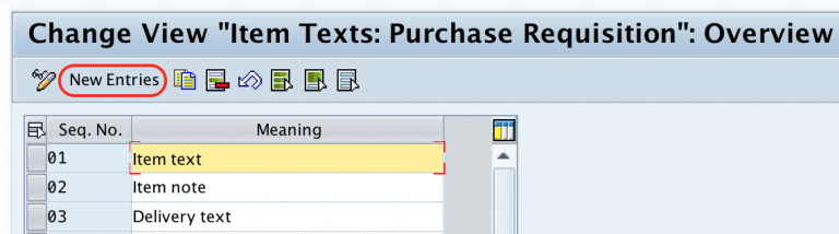 SAP MM - Define Text Fields for Purchase Requisition