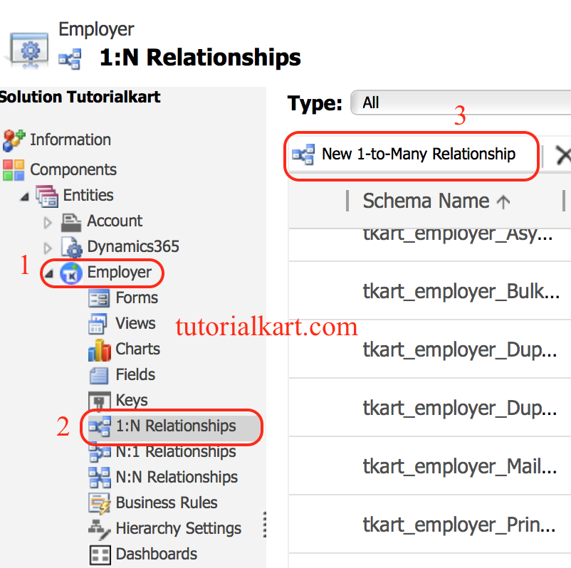 Relationships in Microsoft Dynamics CRM : 1:N, N:1, N:N