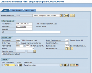Sap Pm Create Single Cycle Maintenance Plan In Sap