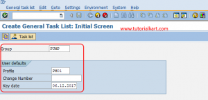 SAP PM - Create General Task List (Task List Group)