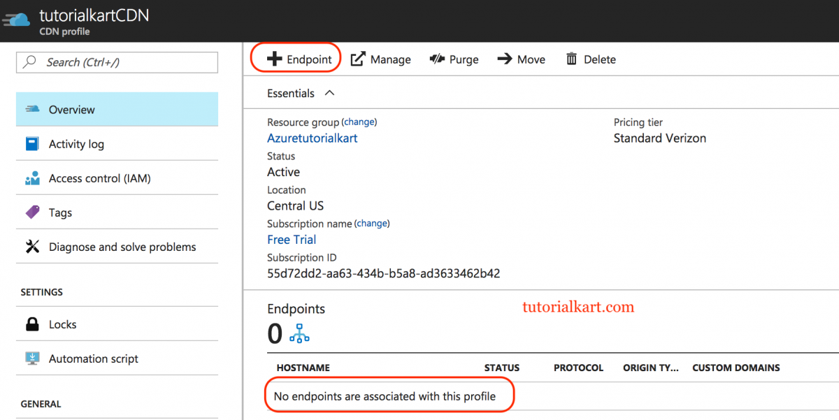 Microsoft Azure CDN - Content Delivery Network, Azure CDN endpoint