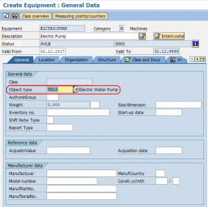 SAP PM - How to Create Equipment in SAP - TutorialKart