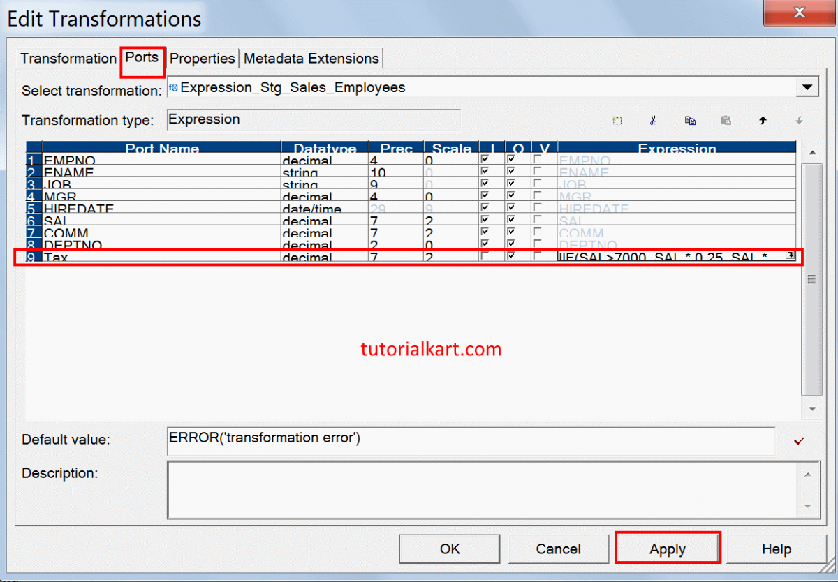Create Rank Transformation in Informatica with example