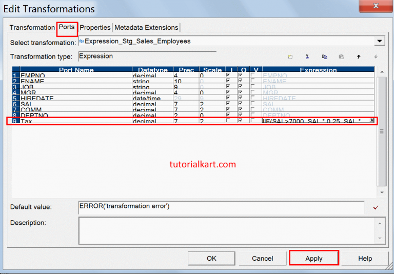 Create Rank Transformation in Informatica with example