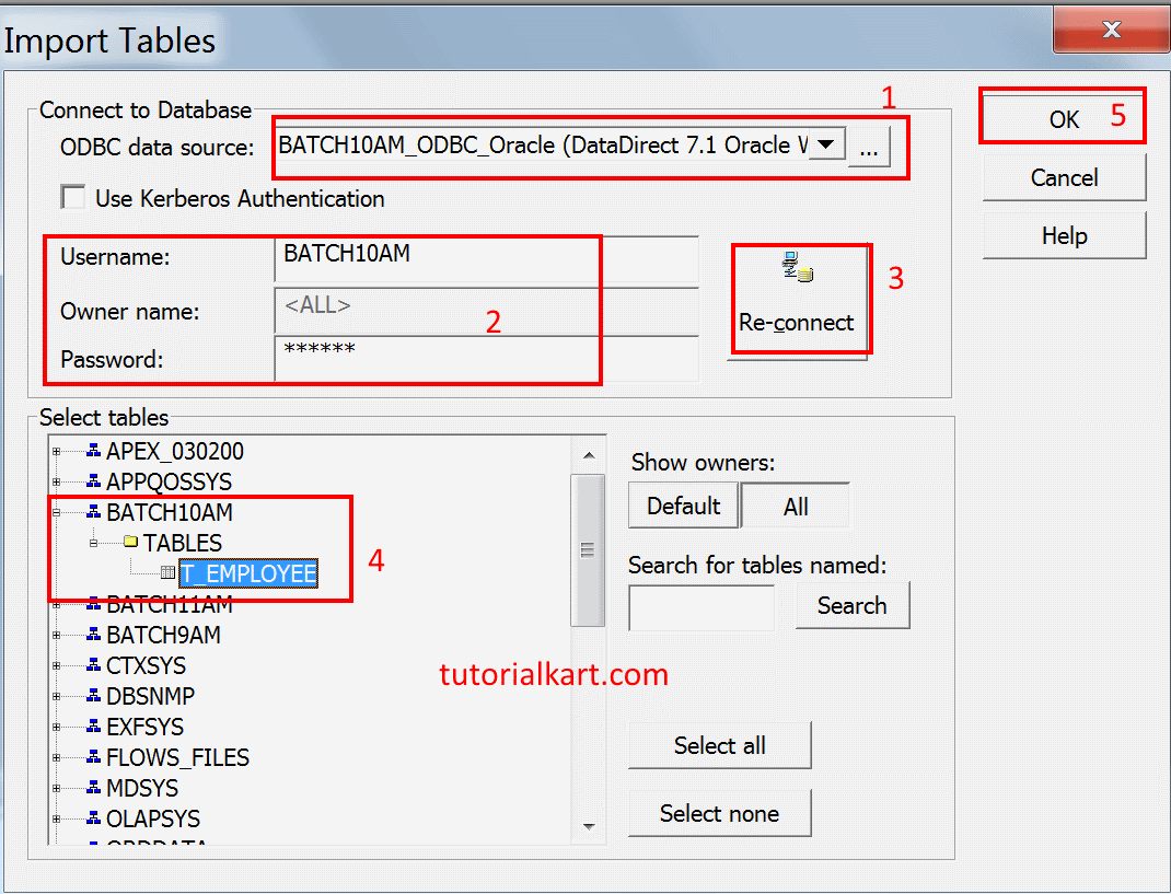 Target Designer in Informatica - Import target table from database