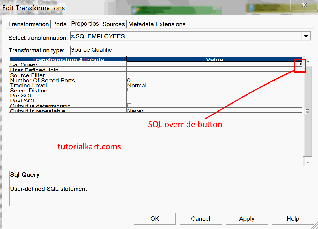 Source Qualifier Transformation In Informatica Example