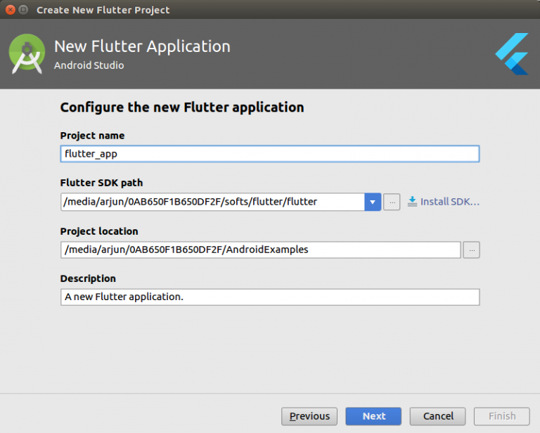 Flutter - Basic Application - Android Studio - Example Flutter - Basic Application - Android Studio - Example