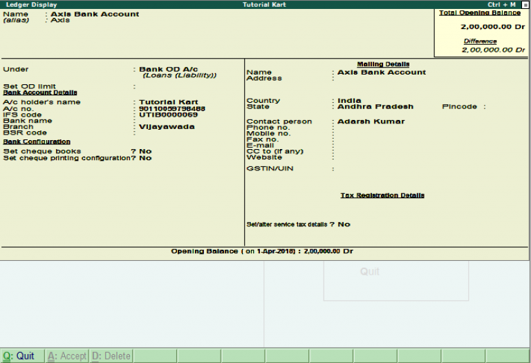  How To Create Single Ledger In Tally TutorialKart