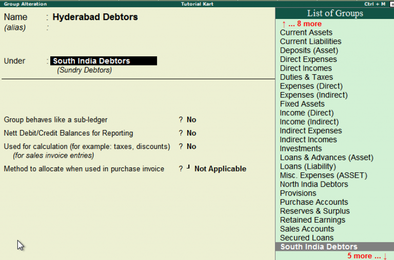 How to Create Group in Tally and How to Alter & Display
