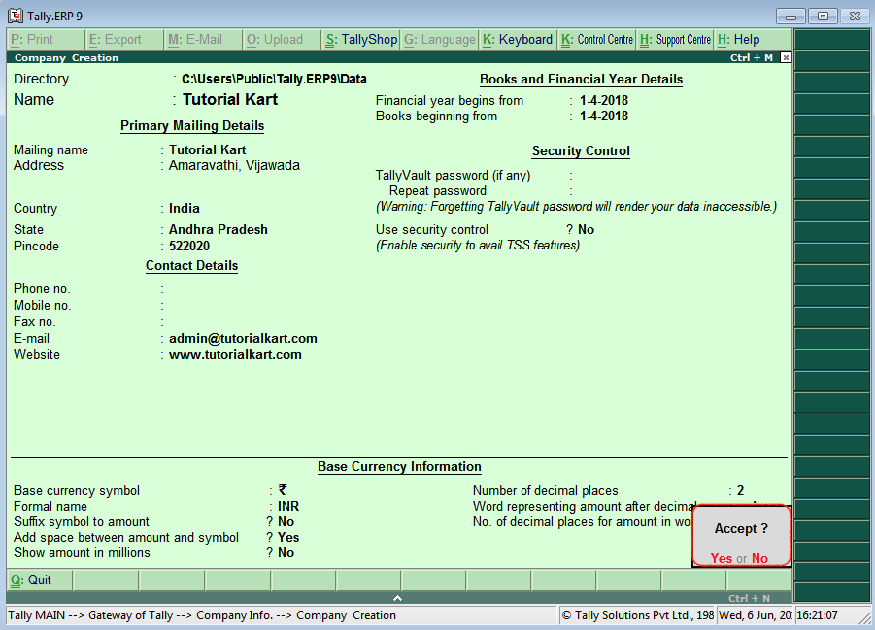How to Create Company in Tally - Setting up of Company in Tally ERP 9 How to Create Company in Tally - Setting up of Company in Tally ERP 9