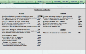 Configurations in Tally ERP 9 (F12: Configuration)
