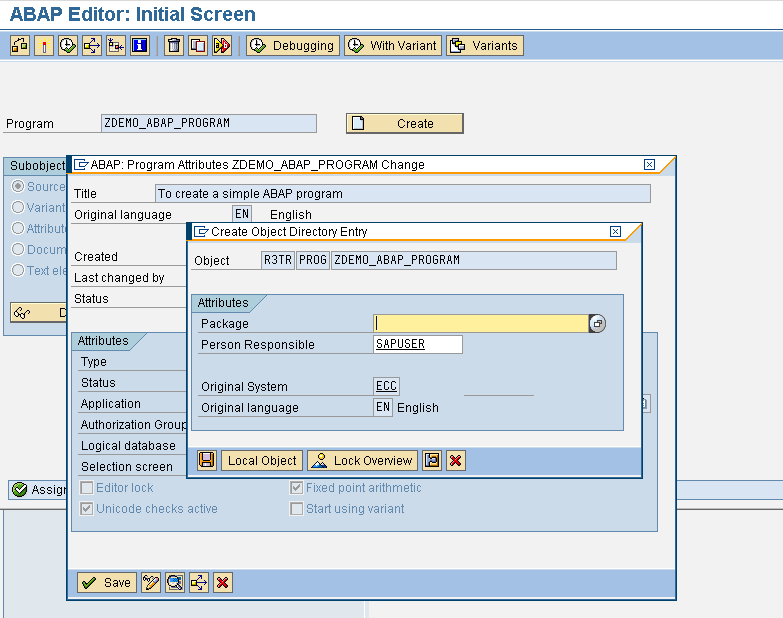How to Create an ABAP Program in SAP - TutorialKart.Com How to Create an ABAP Program in SAP - TutorialKart.Com