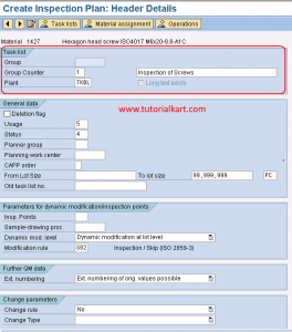 SAP QM - How to Create Inspection Plan in SAP | Tutorialkart