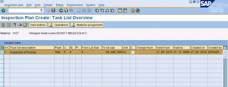 SAP QM - How to Create Inspection Plan in SAP | Tutorialkart