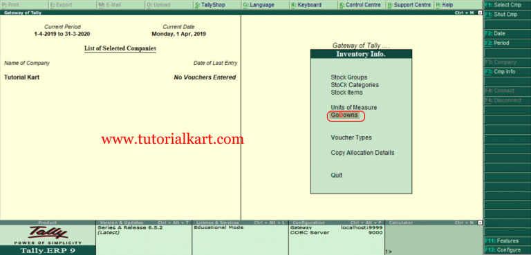 How to Create Godowns in Tally | Location in Tally