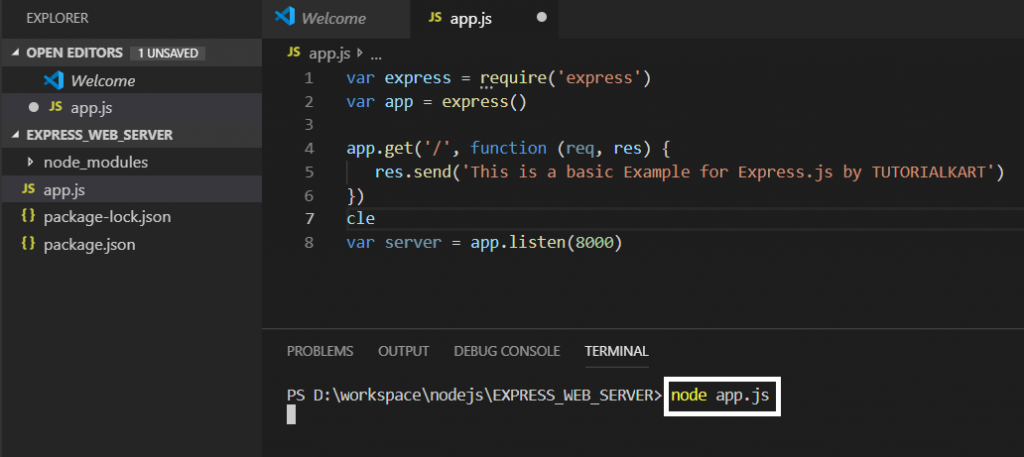 Express js Web Application Example express-js-web-application-example