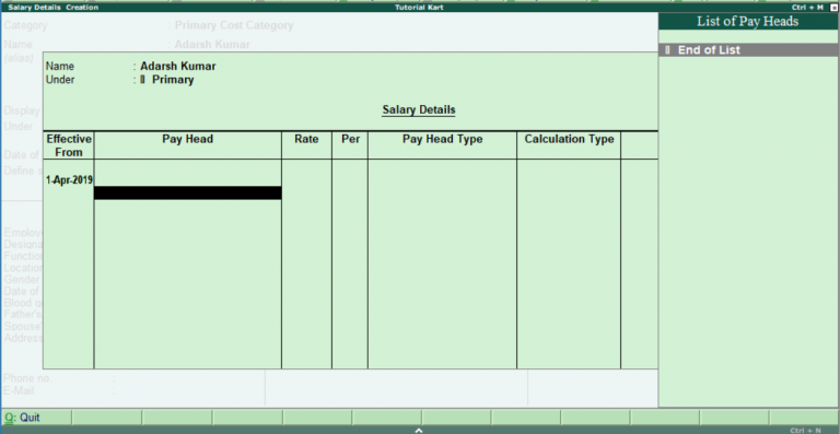 Create Employees in Tally | Create Employee Master Data in Tally