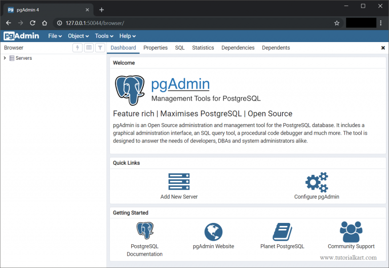 PostgreSQL - GUI - How to Use? - TutorialKart