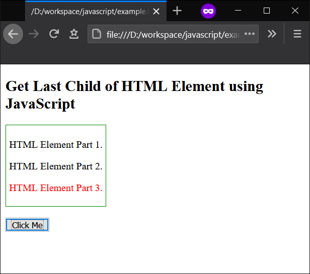 How To Get Last Child Of An HTML Element In JavaScript 