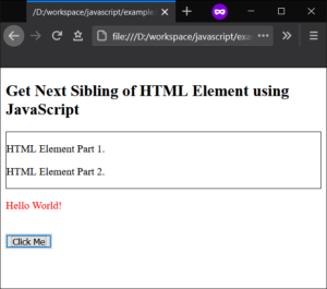 How to Get Next Sibling of an HTML Element in JavaScript?