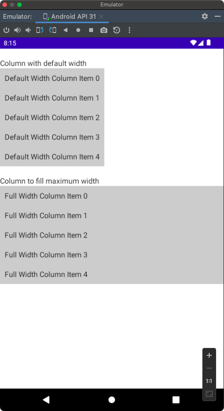 How To Fill Column In Maximum Width Avaibale In Android Compose 