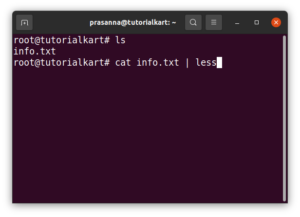 Linux - Display contents of a file