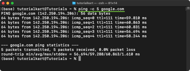 How to Test Internet Connection in Mac Terminal? Answer